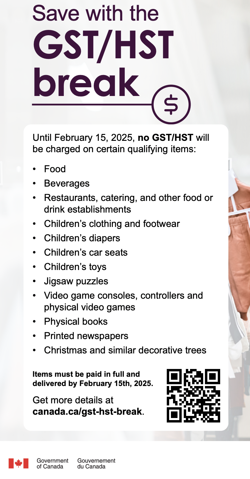 GST Tax Break Canada-Wide Effective December 14